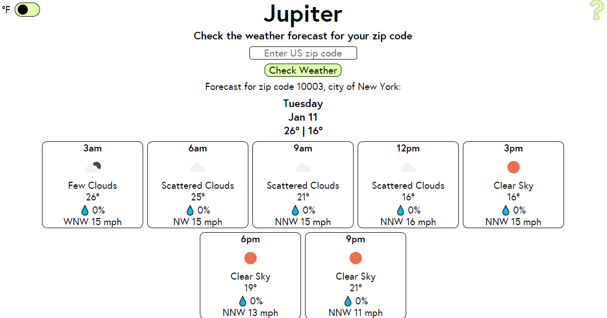 Jupiter - Weather Forecasting